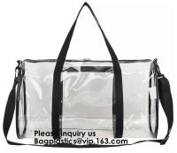 China Clear PVC Duffel Gym Bag with Detachable Shoulder Strap 25x20x19 cm for sale