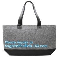 China Eco Friendly Grey Reusable Felt Grocery Shopping Handbag Tote Bag 30x25x8cm for sale