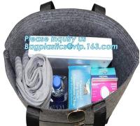 China Eco Friendly Grey Reusable Felt Grocery Shopping Handbag Tote Bag 30x25x8cm for sale
