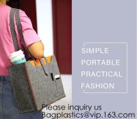 China Custom Eco-Friendly 100% Polyester Felt Tote Bag 25x15x30cm with Custom Logo for sale