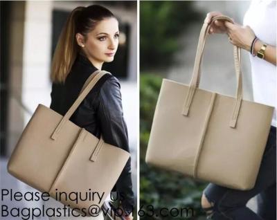 China Custom Eco-Friendly Felt Tote Bag 30x25x8cm with Zipper Pocket for Shopping Travel for sale