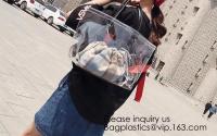 China Transparent PVC Clear Shopping Tote Bag 47.5x15x35cm Large Capacity Foldable Travel Beach Bag for sale