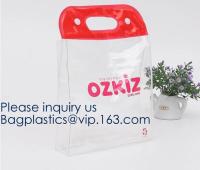 China Custom Clear Holographic PVC Shopping Tote Bag 35x38x14 cm Waterproof Reusable for sale