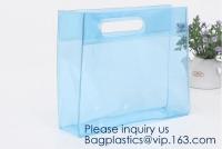 China Custom Clear Holographic PVC Shopping Tote Bag 35x38x14 cm Waterproof Reusable for sale