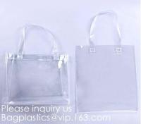 China Custom Clear PVC Drawstring Bag 35x42cm Promotional Shopping Tote with Heat Transfer Logo for sale