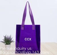China Custom Logo Clear PVC Zipper Bag with Handles 45x50x20cm for Quilt Blanket Storage for sale