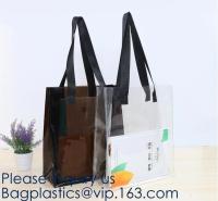 China Custom Logo Clear PVC Zipper Bag with Handles 45x50x20cm for Quilt Blanket Storage for sale