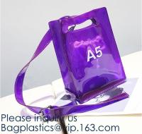 China Custom Logo Clear PVC Zipper Bag with Handles 45x50x20cm for Quilt Blanket Storage for sale