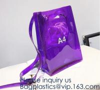 China Custom Logo Clear PVC Zipper Bag with Handles 45x50x20cm for Quilt Blanket Storage for sale