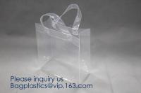 China Custom Clear PVC Tote Bag 23x28x8cm Transparent Shopping Bag for Promotional Gift for sale