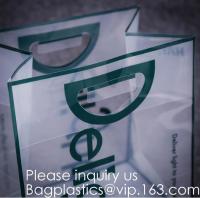 China Custom Logo Clear Transparent PVC Plastic Shopping Carry Bag with Handle 45x50x20cm 0.3mm for sale