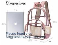 China Custom Clear PVC Drawstring Backpack Bag 35x45cm Waterproof Promotional Gym Bag for sale