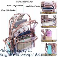 China Custom Clear PVC Drawstring Backpack Bag 35x45cm Waterproof Promotional Gym Bag for sale