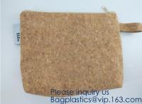 China Natural Cork Wood Pencil Case Bag 3.5x8.1 Inch School Pencil Holder Makeup Organizer Toiletry Travel Cosmetic Bag for sale