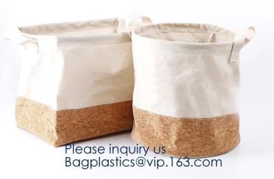 China Wholesale Eco-Friendly Corkwood Laundry Bag with Handle 180g PE Lining Custom Size for sale