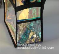 China Clear PVC Stadium Tote Bag 12x6x11.5 Inch Transparent Travel Organizer with Zipper for sale
