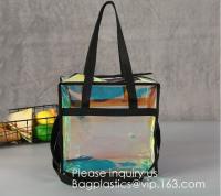 China Clear PVC Stadium Tote Bag 12x6x11.5 Inch Transparent Travel Organizer with Zipper for sale