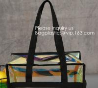China Clear PVC Stadium Tote Bag 12x6x11.5 Inch Transparent Travel Organizer with Zipper for sale