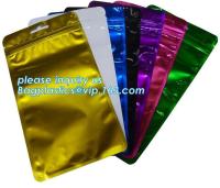 China Custom Printed Food Grade Laminated Aluminum Foil Flat Pouch 50g Snack Packaging Bags for sale