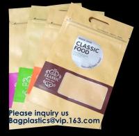 China Custom Printed Kraft Paper Flat Bottom Standup Pouch 250g 500g High Barrier Foil Food Packaging Bags for sale