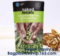 China Custom Stand Up Pouch with Zipper Food Grade 100-140 Micron BPA Free Soup Packaging Bag for sale