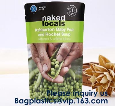 China Custom Stand Up Pouch with Zipper Food Grade 100-140 Micron BPA Free Soup Packaging Bag for sale