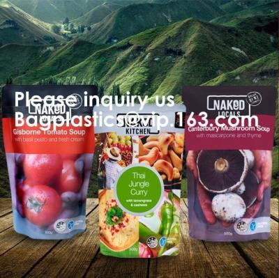 China Custom Stand Up Zipper Retort Pouch 100-200 Micron for Liquid Organic Soup Packaging for sale