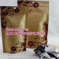 China Custom Kraft Stand Up Pouch with Aluminum Foil Liner for Coffee Tea Snack Packaging 10000pcs MOQ for sale