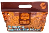 China Anti Fog Resealable Plastic Hot Chicken Bag 33x24cm PET PE Microwave Oven Roasting Bag with Slide Zipper for sale