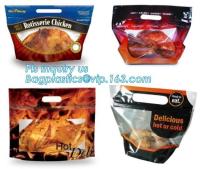 China Microwaveable Rotisserie Chicken Bag 33x24cm Stand Up Pouch with Vent Hole Resealable Zipper for sale