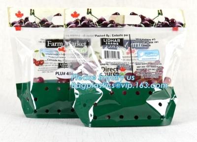 China Customizable Plastic Fruit Bag with Slider Zipper for Grapes Vegetables 0.03-0.06mm Thickness for sale