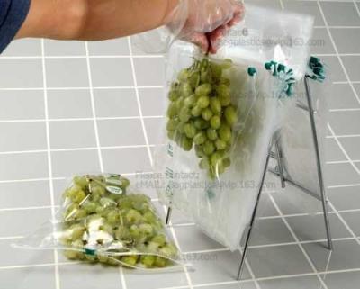China Transparent Plastic Packaging Bag with Slider Zipper for Fresh Grapes and Cherries 0.03-0.06mm for sale