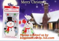 China Custom HDPE Plastic Drawstring Gift Bags with Cartoon Logo Christmas Santa Sack 0.08mm for sale
