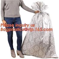 China Jumbo Plastic Poly Gift Bag 44x36 Inch Large Holiday Present Bag with Drawstring for sale