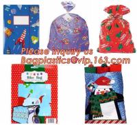 China Set of 3 Jumbo Christmas Gift Bags 60x72 Inch LDPE Plastic Giant Bike Bags Red for sale