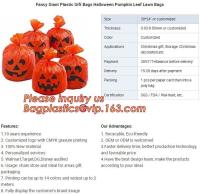 China Disposable Halloween Pumpkin Leaf Trash Bags Set 4 Orange 20x30 Inch Yard Decor Party Jack-O-Lantern for sale