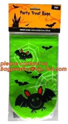 China Custom Printed Halloween Candy Treat Bags 20x30 Inch PE Plastic Tote for Kids Party for sale