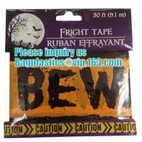 China Custom Halloween Caution Party Tape Roll 0.04mm Plastic Streamer Banner for Festive Decoration for sale