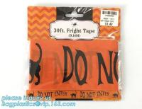 China Halloween Caution Tape Red and White Banner 7.2cm x 200m PE Warning Barrier Tape for sale