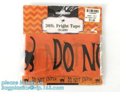 China Halloween Caution Tape Red and White Banner 7.2cm x 200m PE Warning Barrier Tape for sale