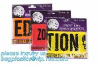 China Halloween Caution Tape Red and White Banner 7.2cm x 200m PE Warning Barrier Tape for sale