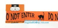 China Halloween Caution Tape Red and White Banner 7.2cm x 200m PE Warning Barrier Tape for sale