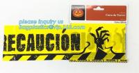 China Custom Printed Halloween Caution Tape PE Warning Tape 3in x 1000ft Yellow Black Barrier Tape for sale