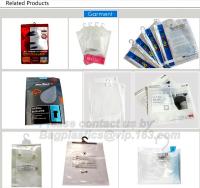 China Custom PVC Garment Packaging Bag with Hook Handle for Clothing Underwear 0.05mm Thickness for sale