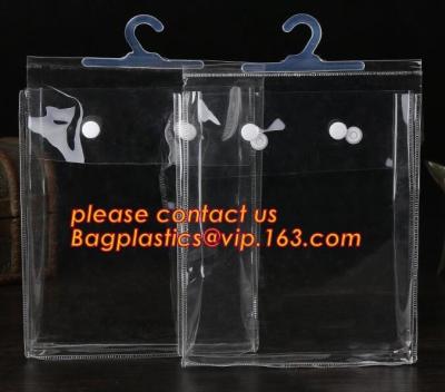 China Custom Printed EVA Garment Bag with Hanger Hook Button Closure for Underwear Packaging for sale