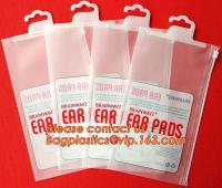 China Custom PVC Hanger Zipper Bag with Rigid Handle 0.08mm Thickness for Garment Packaging for sale