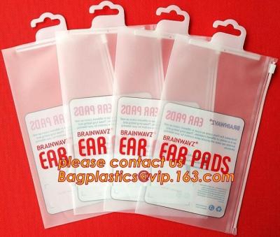 China Custom PVC Hanger Zipper Bag with Rigid Handle 0.08mm Thickness for Garment Packaging for sale