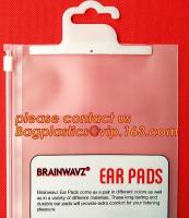 China Custom PVC Hanger Zipper Bag with Rigid Handle 0.08mm Thickness for Garment Packaging for sale