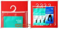 China Custom PVC Hanger Zipper Bag with Rigid Handle 0.08mm Thickness for Garment Packaging for sale