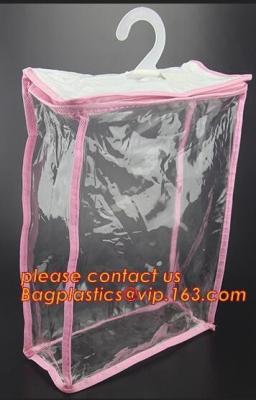 China Clear PVC Hanger Bag with Snap Eco Friendly Transparent Foldable Coat Plastic 50x60cm for sale